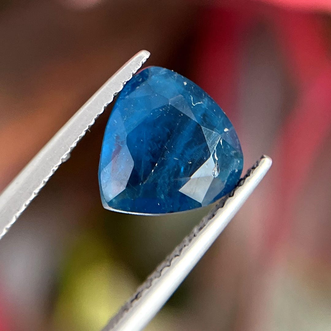 Rare Hauyne Natural | 1.8 Ct | Royal Neon Blue | Trillion Cut | Faceted ...
