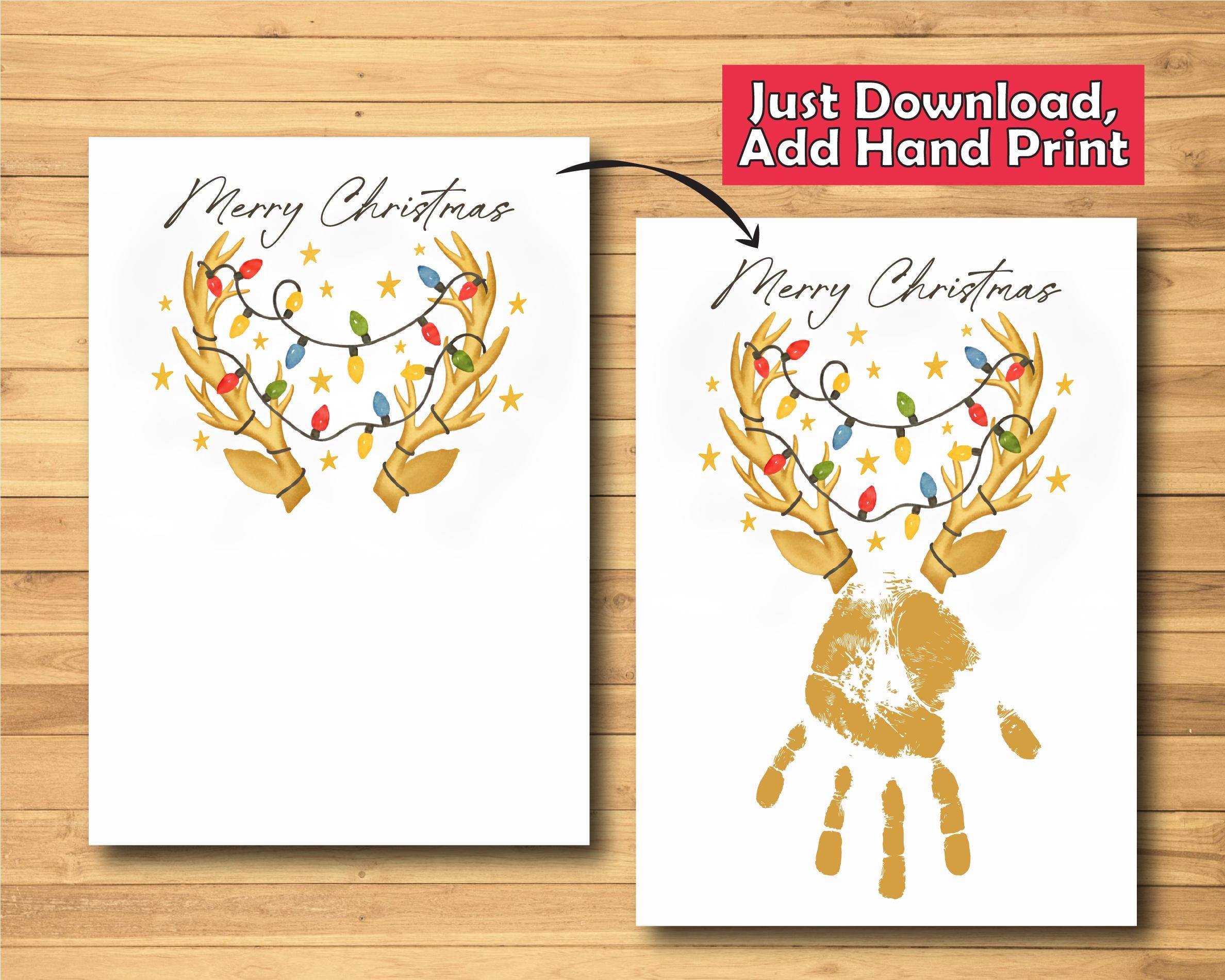 Reindeer Handprint Art Printable | Christmas Deer Craft | Kids Baby ...