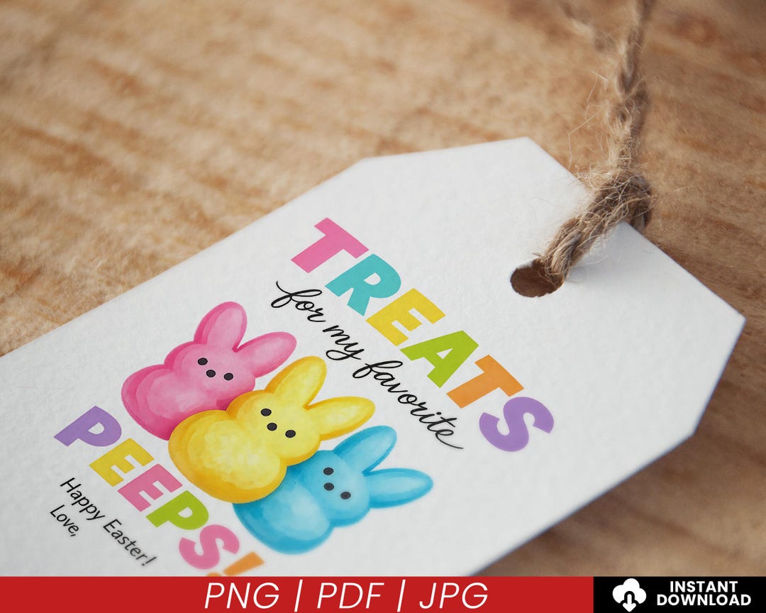 Printable Easter Gift Tags: "treats for My Peeps" - DIY Canva Template ...