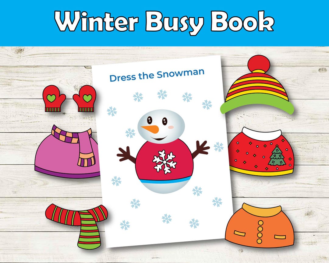 Snowman Dress up Printable | Preschool Worksheets | Winter Busy Book ...
