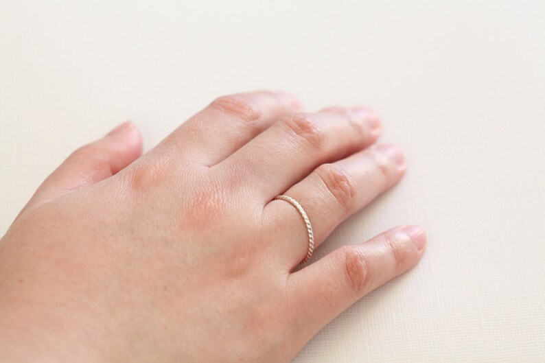 Twist ring rope ring stackable ring staking ring textured | Etsy