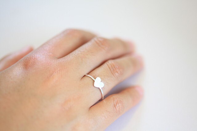largest online shop tiny heart ring - sterling silver dainty ring ...
