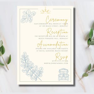 Philippines Wedding Invite Template | Editable Minimalist Tropical ...