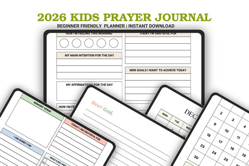 Kids Prayer Journal – Daily Prompts, Gratitude, Bible Memory (digital ...