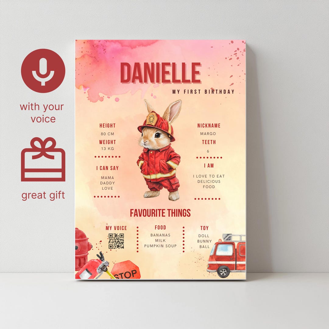 Custom Baby 1st Birthday Print | Personalized Keepsake (PDF) - Etsy