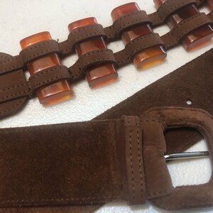Vintage 40s Dark Chocolate Brown Belt With Lucite Tortoise Shell ...
