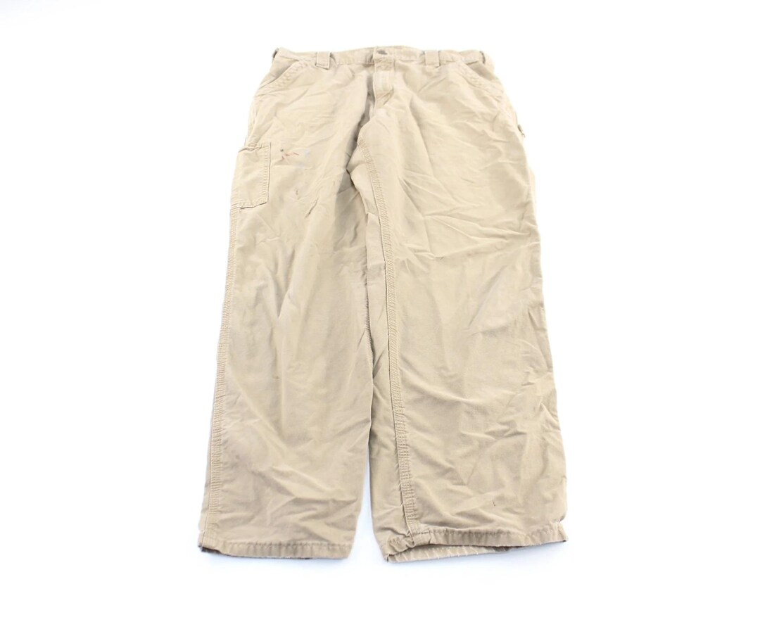 Carhartt Logo Patch Tan Carpenter Pants - Etsy