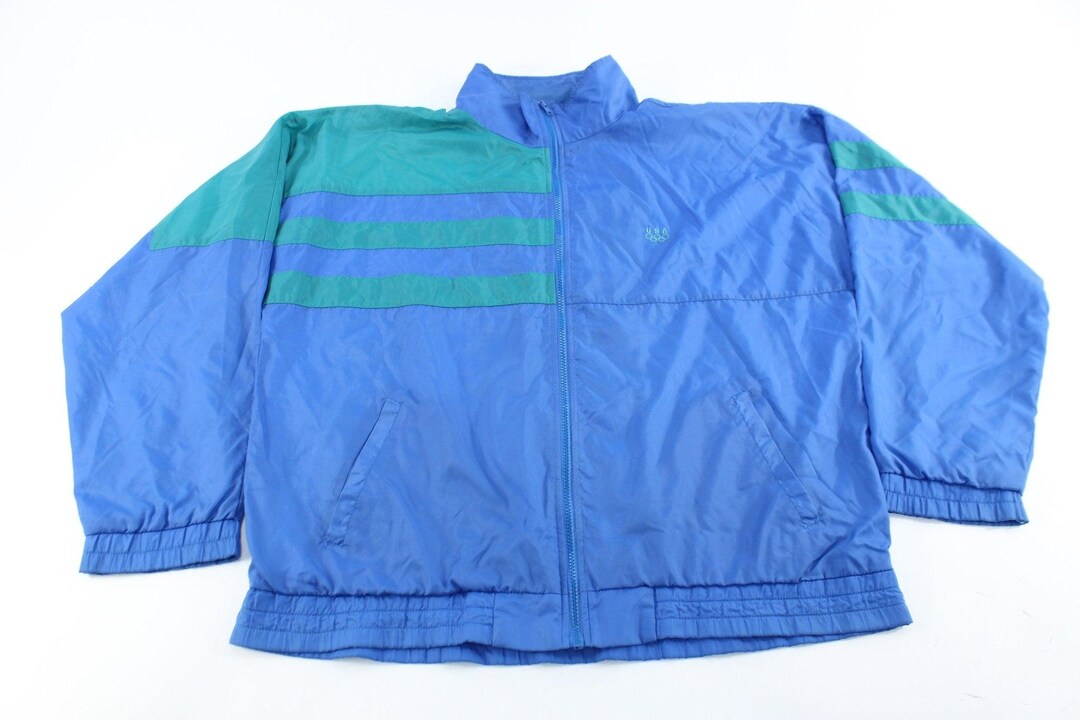 USA Olympics Embroidered Logo Blue & Teal Zip up Jacket - Etsy