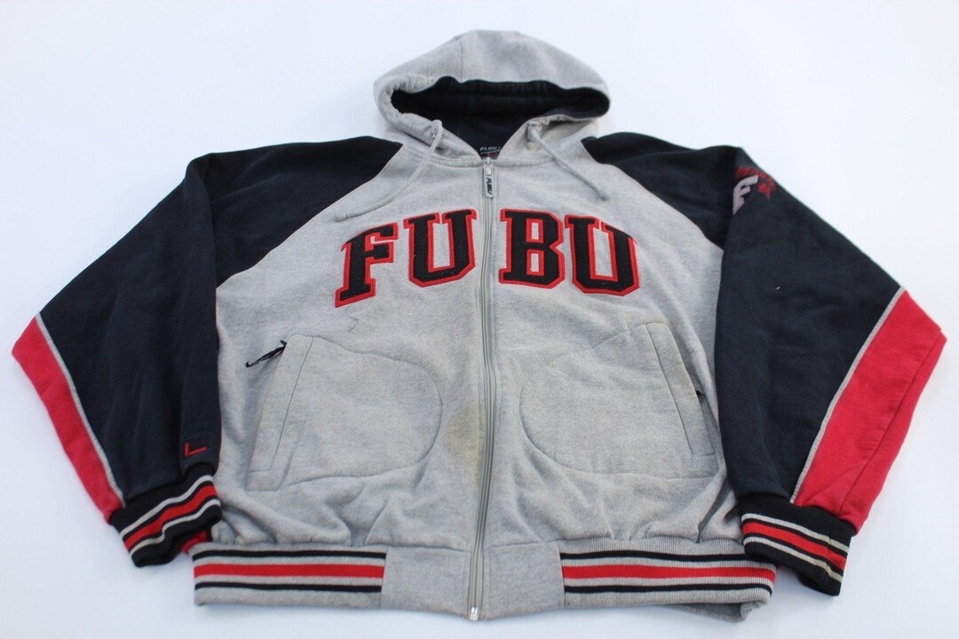 Y2K Fubu Sports Embroidered Red, Grey, & Black Zip up Hoodie - Etsy