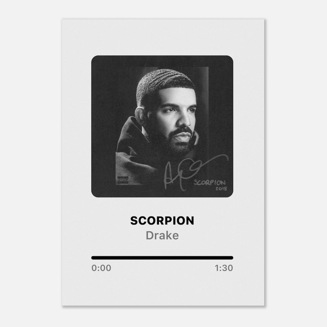 Drake, Scorpion | Album Cover Poster| Birthday Gift | Drake Music Gift ...