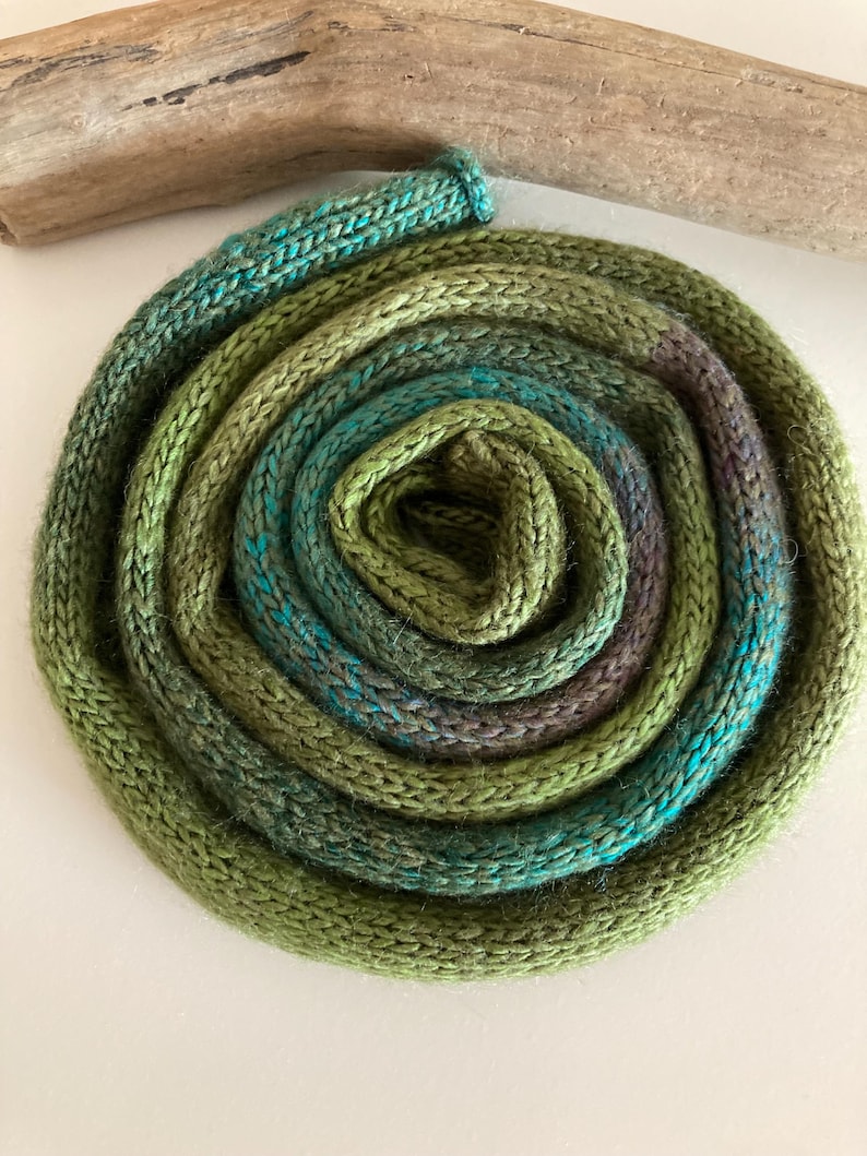 Green Alpaca Wool Scarf - Handmade Long Thin Gradient Knit - Soft ...
