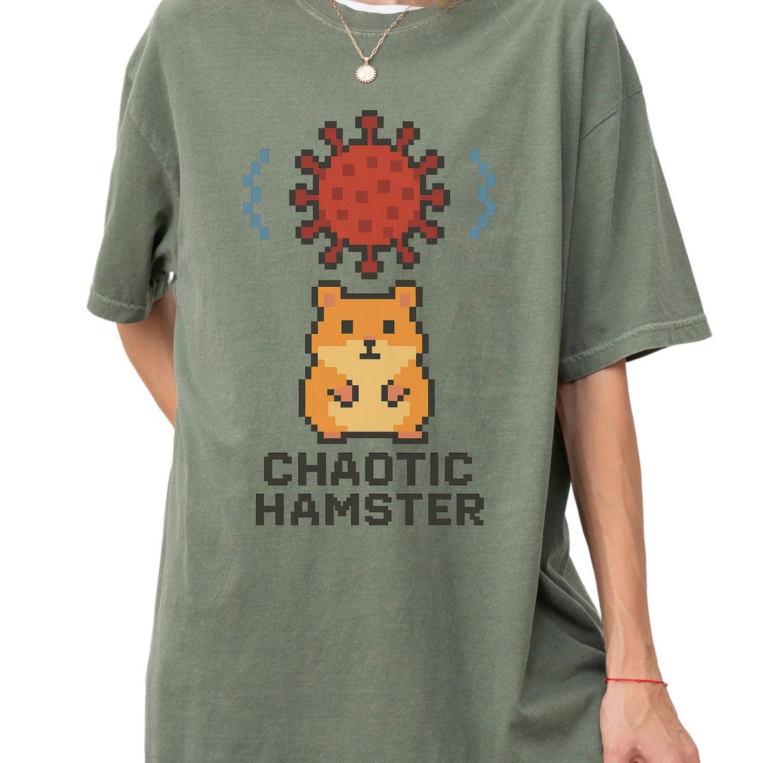 Chaotic Hamster Shirt,cute Hamster Meme T-shirt Peace Sign Scared ...