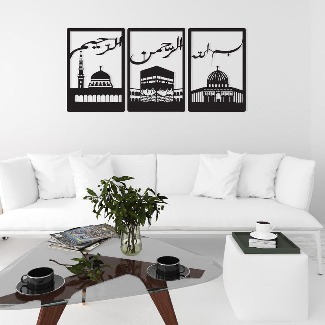 Kaaba, Masjid Aqsa, Masjid Nabawi,metal Masjid Decor, Mecca, Madina ...