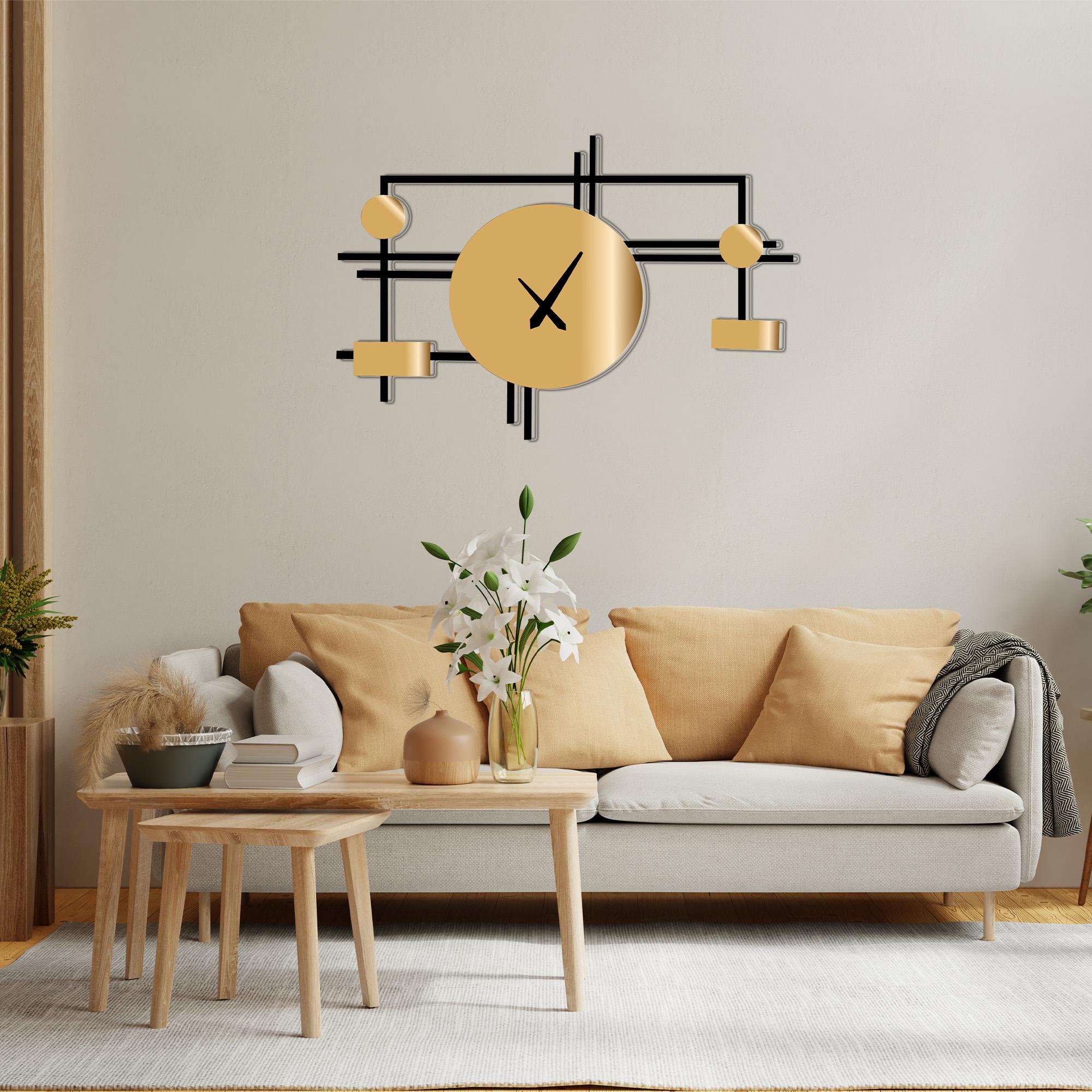 Large Geometric Metal Wall Clock (hangable Horizontally or Vertically ...
