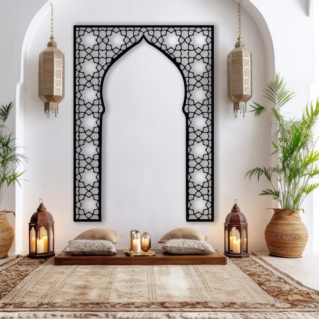 Golden Qibla Islamic Metal Wall Art: Ramadan Gift - Etsy