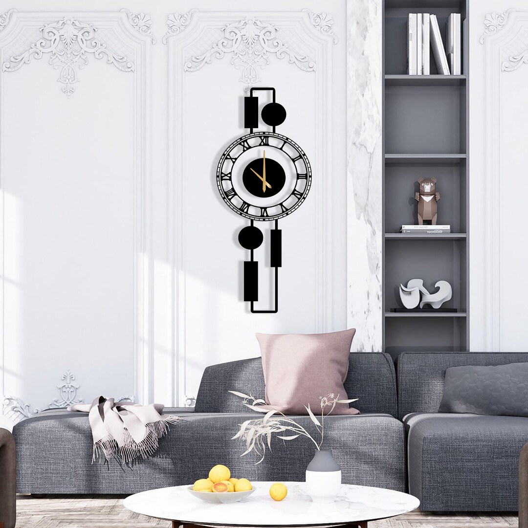Metal Wall Clock & Roman Numerals Gift, Modern Large Wall Clock, Luxury ...