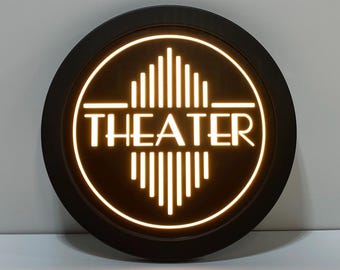 Art Deco Vintage Style Matinee Home Theater Decor Art Entrance Sign Man ...