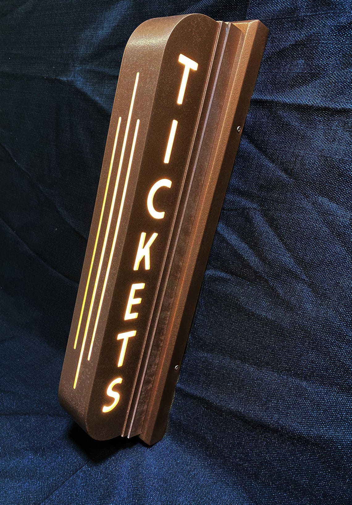 Custom Art Deco Lighted TICKETS Home Theater Sign LED Sign Movie Cinema ...