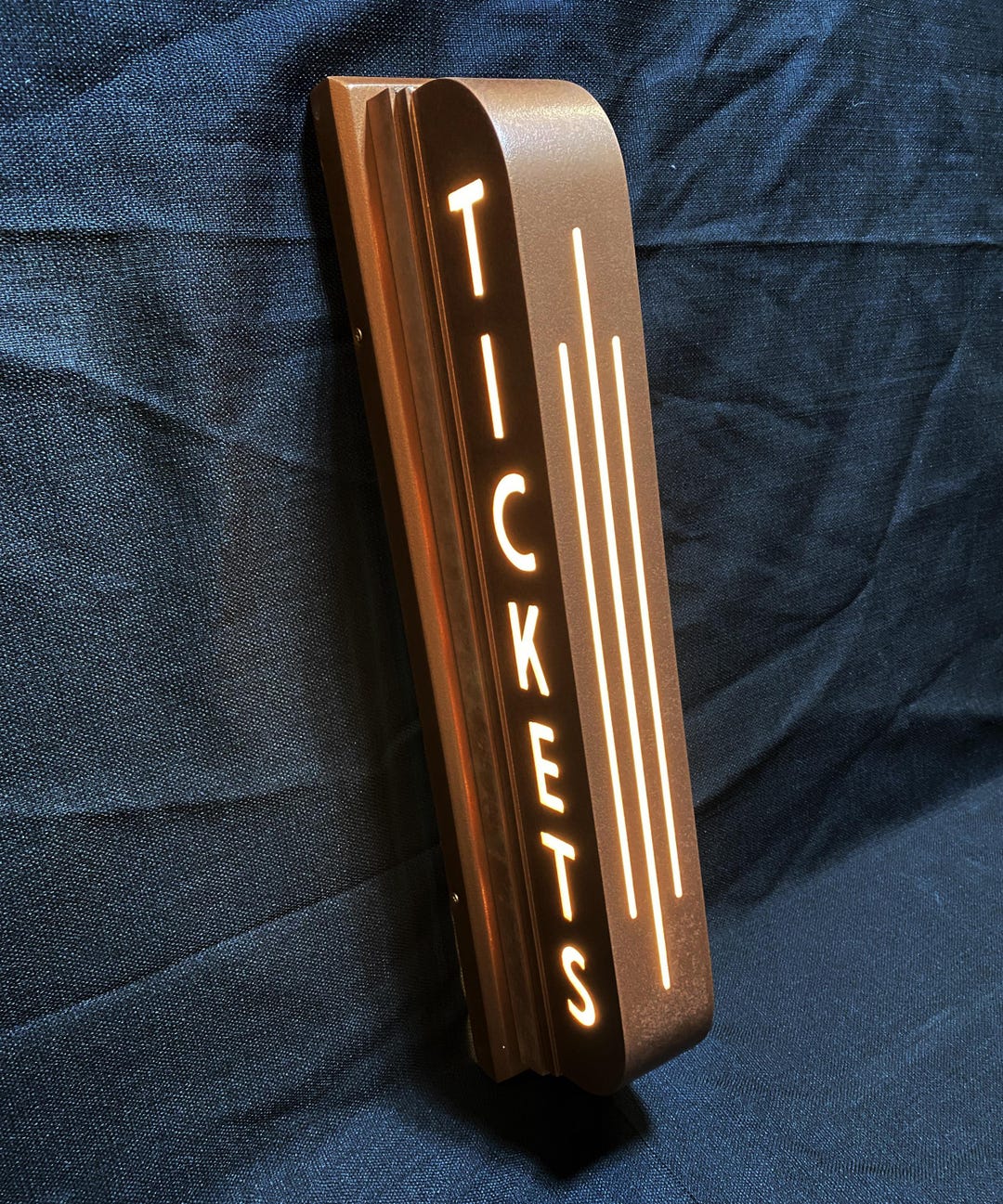 Custom Art Deco Lighted TICKETS Home Theater Sign LED Sign Movie Cinema ...