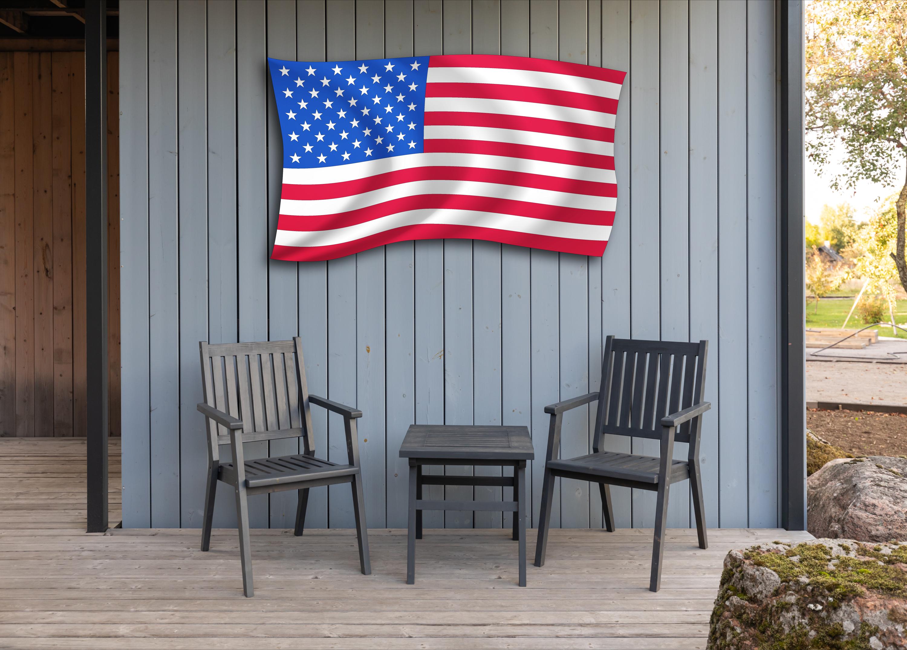 Waving American Flag Metal Sign: Rustic Patriotic Outdoor Decor - Etsy