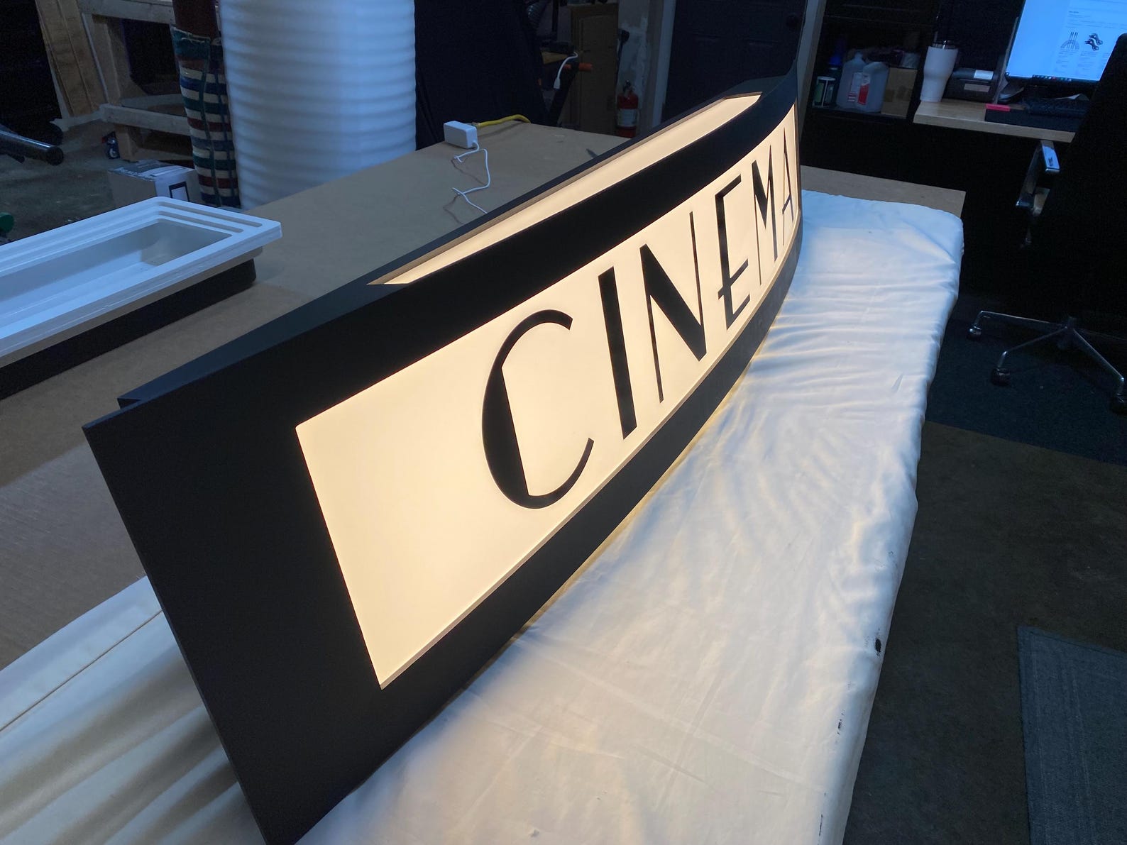 48 Inch Wide Custom Art Deco Lighted Home Theater Sign: Vintage Style ...