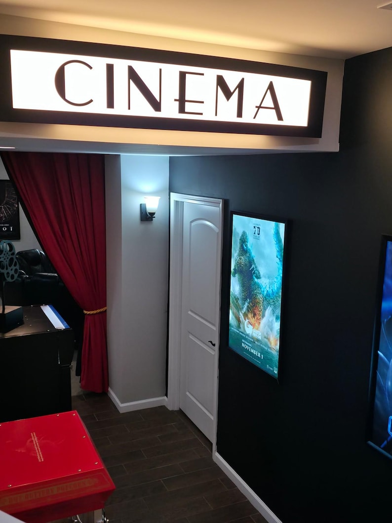 Custom Art Deco Lighted Home Theater Sign: Vintage Style Marquee LED 60 ...