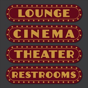Art Deco Home Theater Sign Vintage Style Movie Room Decor Cinema Art - Etsy