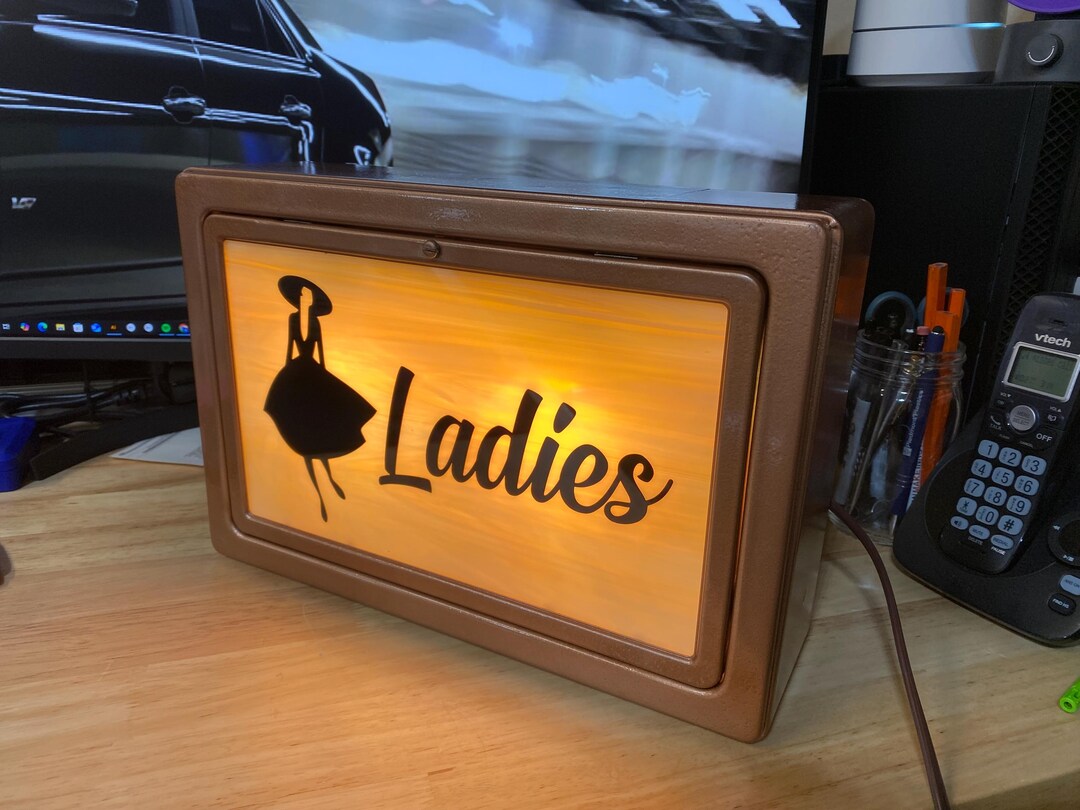 Vintage Art Deco Lighted Ladies Restroom Sign Theater Man Cave Cinema ...