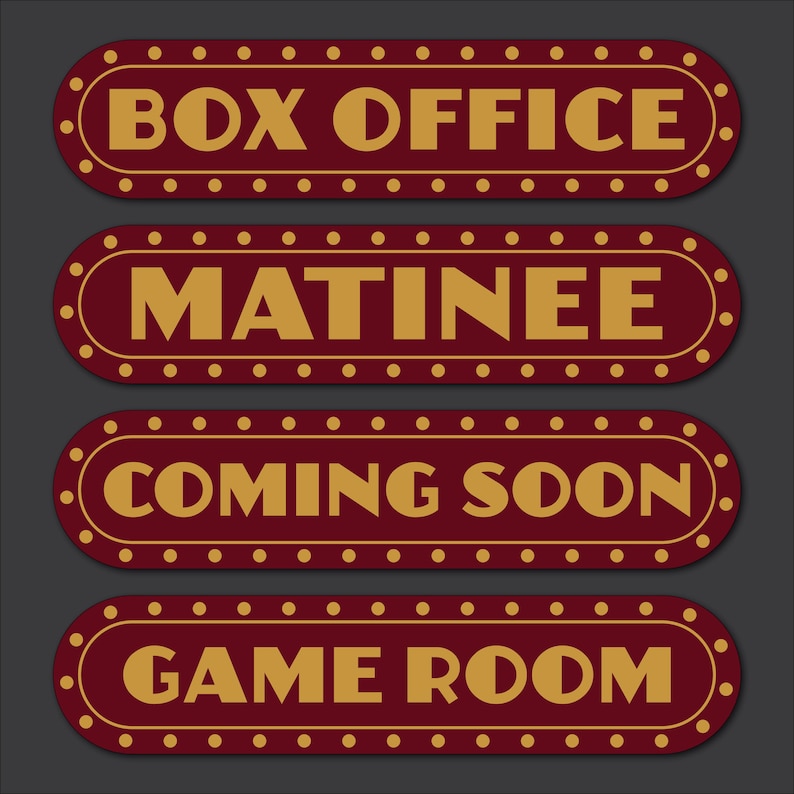 Art Deco Home Theater Sign Vintage Style Movie Room Decor Cinema Art - Etsy