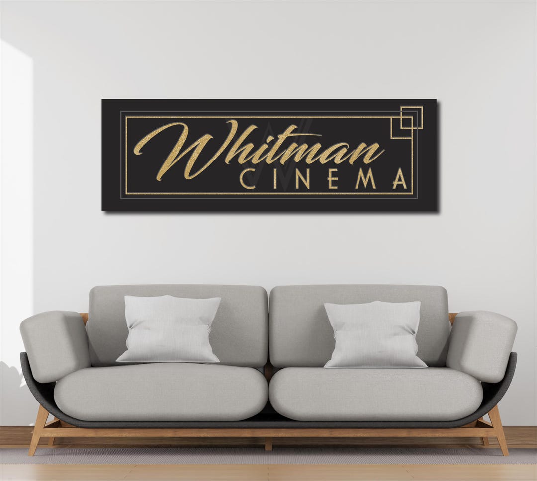 Personalized Art Deco Home Theater Sign: Vintage Style Movie Room Decor ...