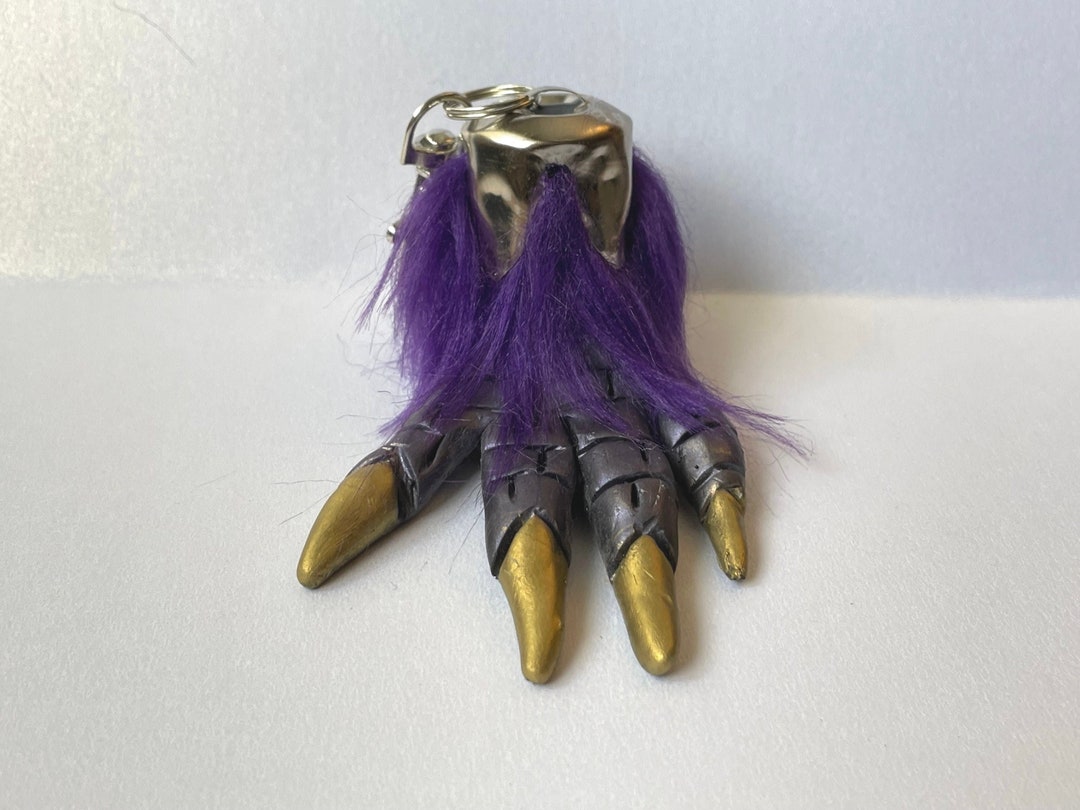 Chupacabra Keychain Lucky Foot Fuzzy Key Holder Keyring Cryptid Gift ...