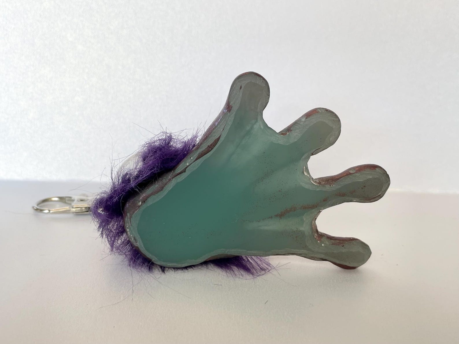 Loveland Frogman Keychain Fuzzy Frog Foot Lucky Lizard Man Key Holder ...