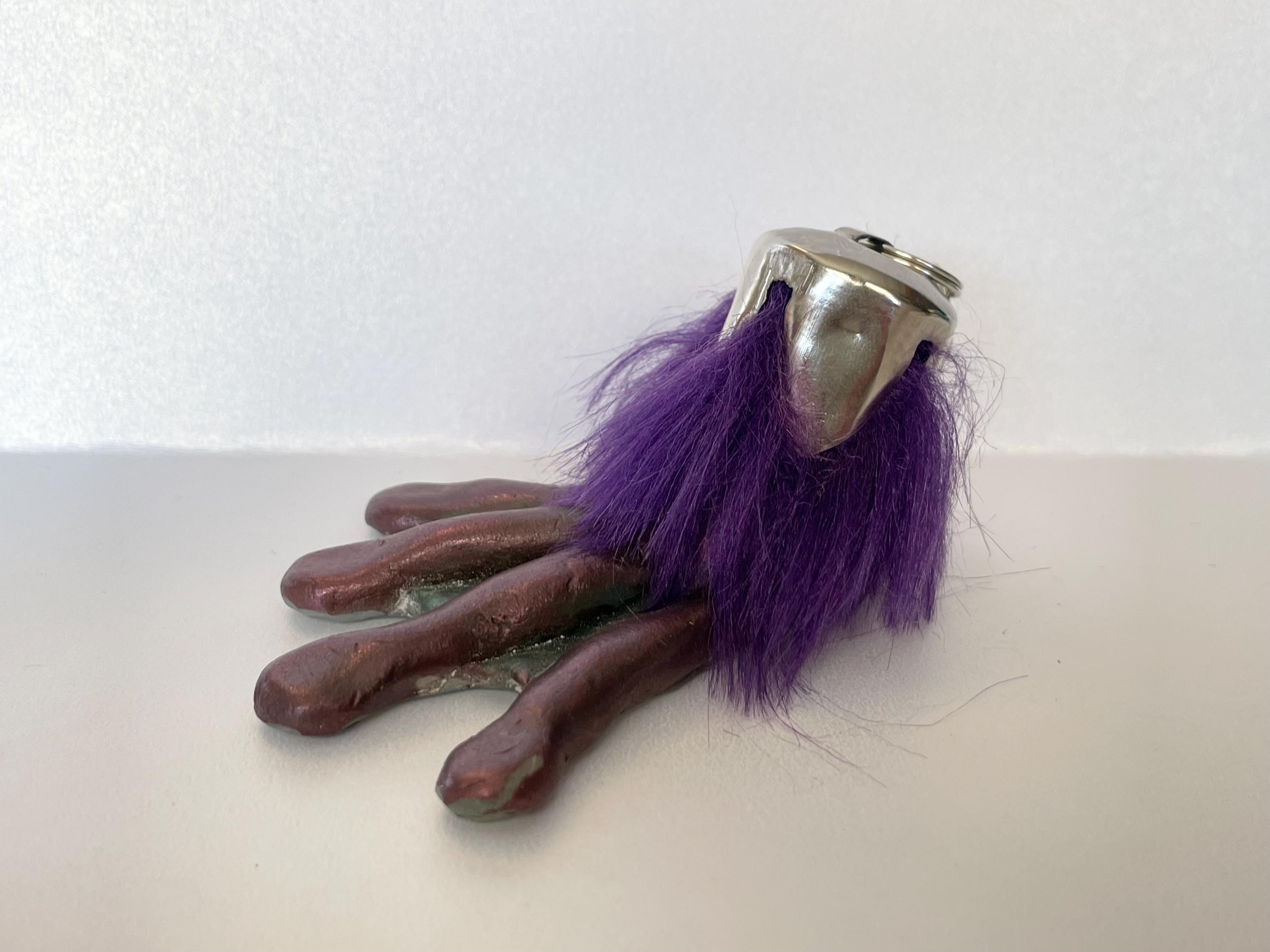 Loveland Frogman Keychain Fuzzy Frog Foot Lucky Lizard Man Key Holder ...