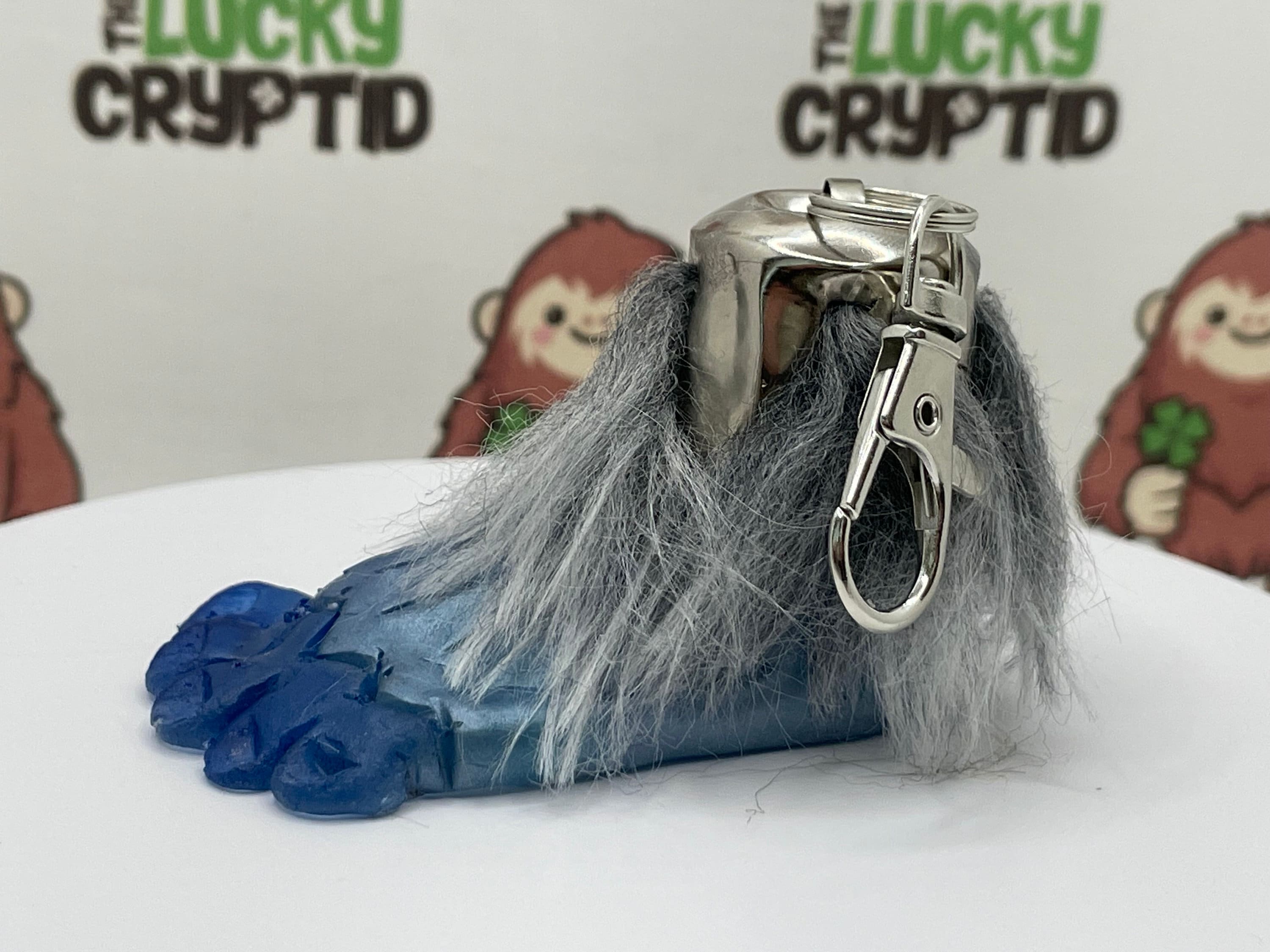 Bigfoot Keychain Fuzzy Sasquatch Yeti Lucky Foot Key Holder Keyring ...