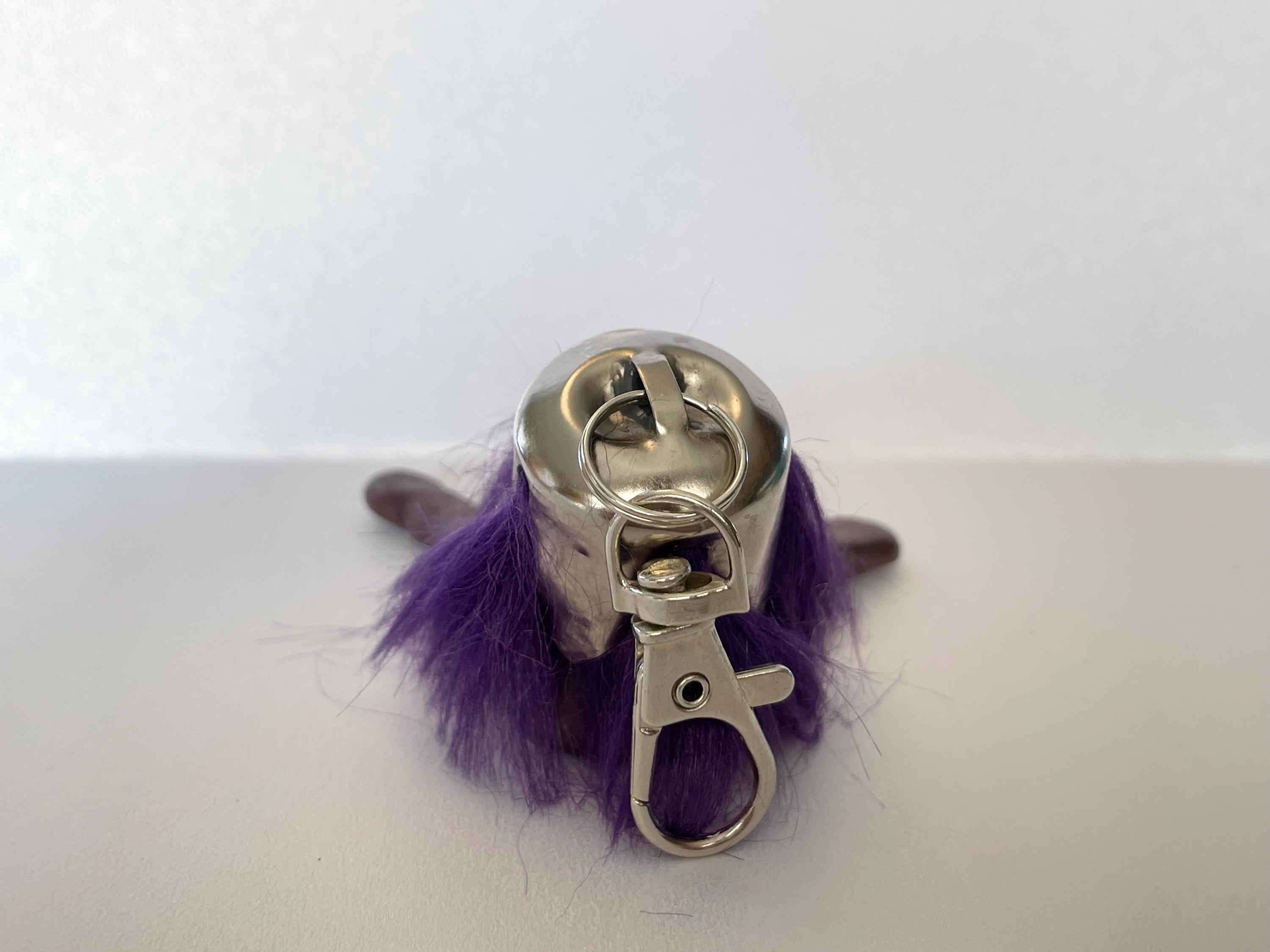 Loveland Frogman Keychain Fuzzy Frog Foot Lucky Lizard Man Key Holder ...