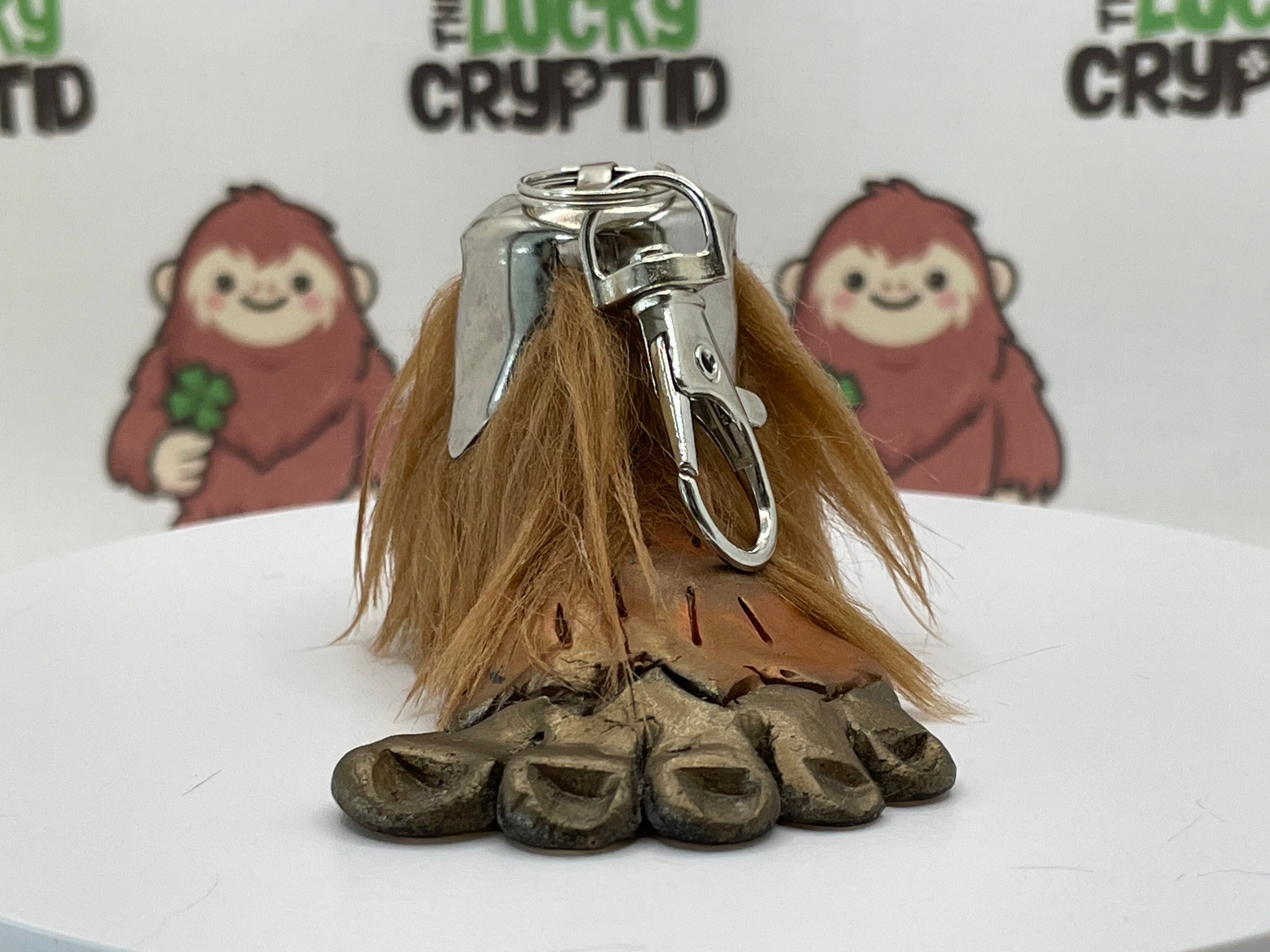 Bigfoot Keychain Fuzzy Sasquatch Yeti Lucky Foot Key Holder Keyring ...