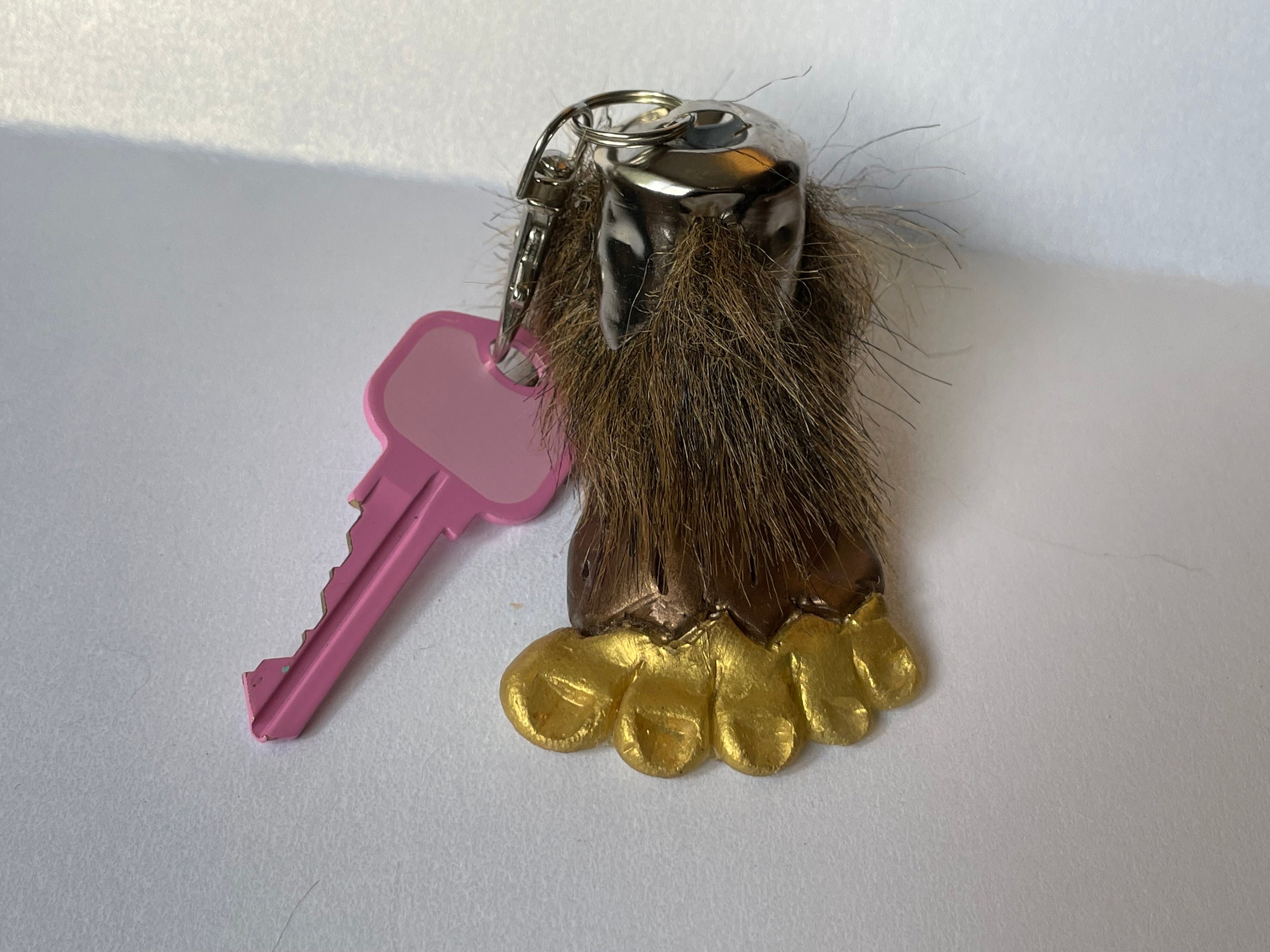 Bigfoot Keychain Fuzzy Sasquatch Yeti Lucky Foot Key Holder Keyring ...
