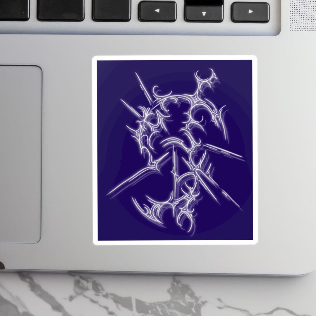 Cybersigilism Punk Sticker, Abstract Laptop Decal, Cool Skateboard Tag ...