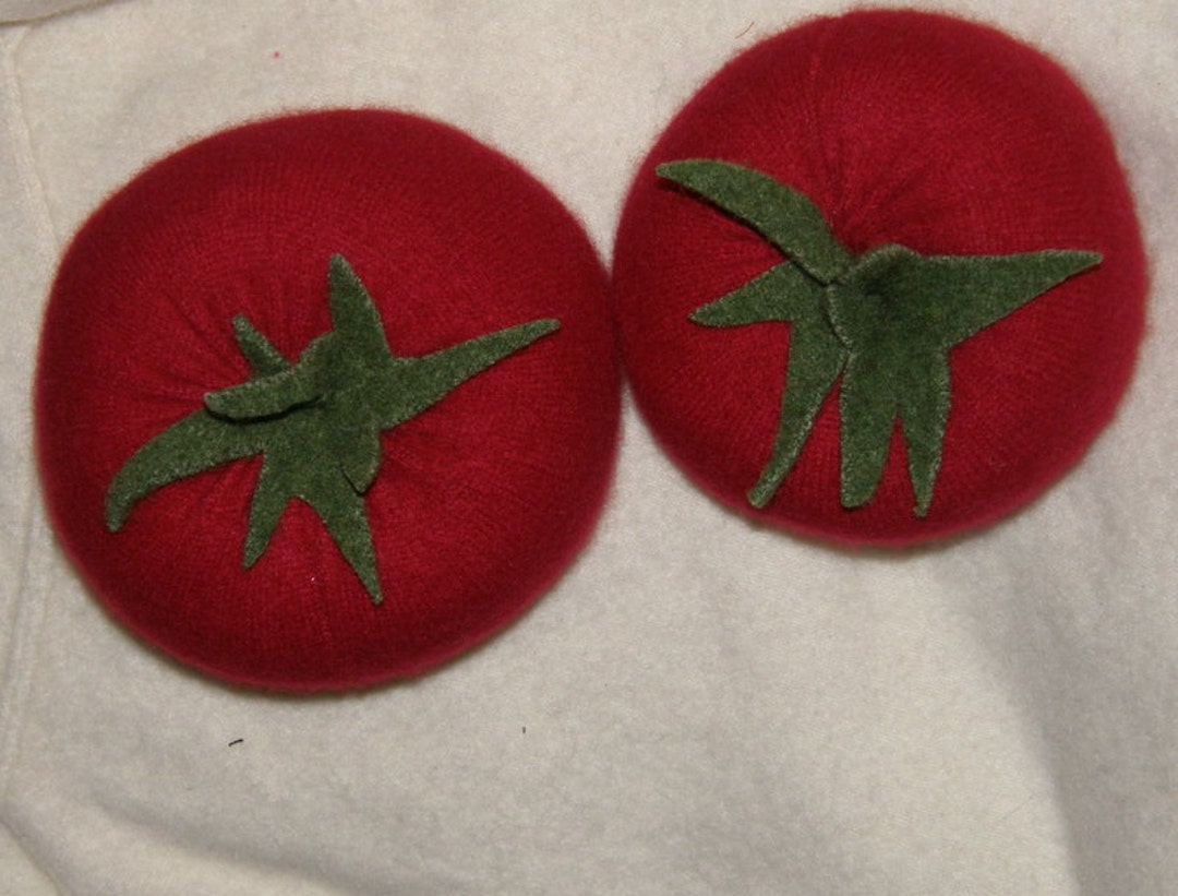 Pin Cushion Red GIANT Tomato Cashmere Hand Sewn Sweet Red Tomato ...