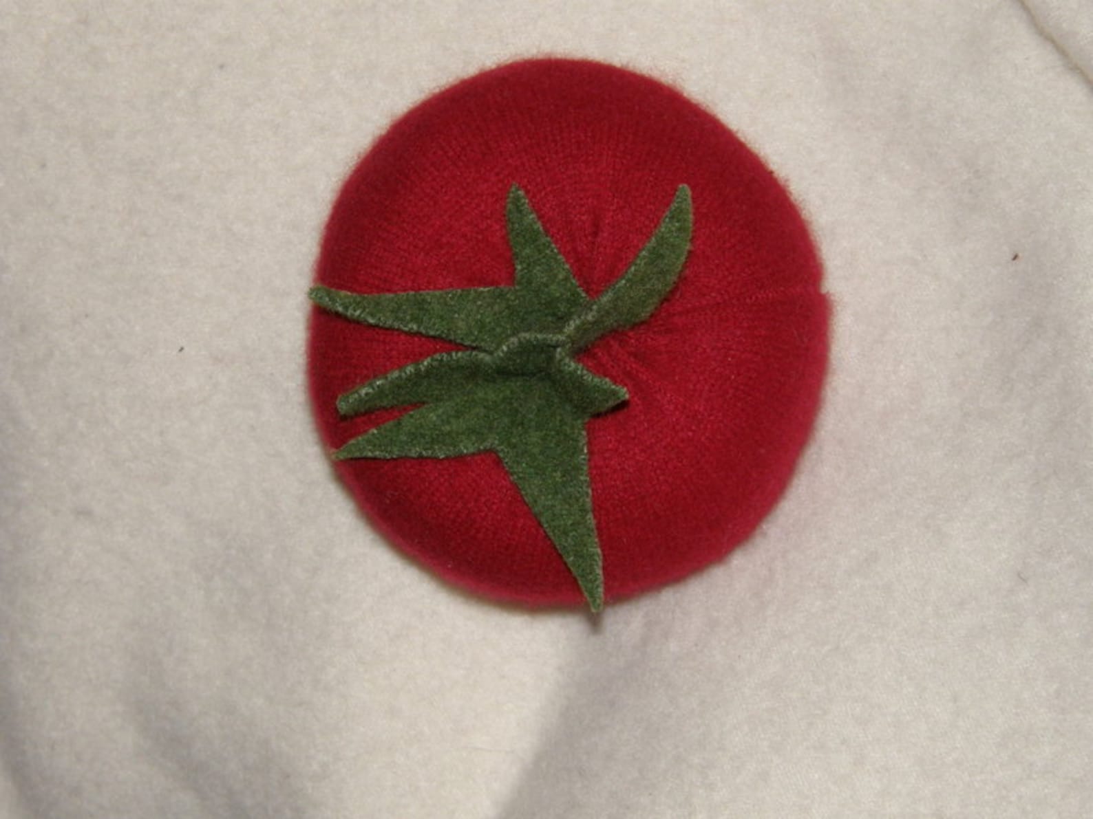 Pin Cushion Red GIANT Tomato Cashmere Hand Sewn Sweet Red Tomato ...