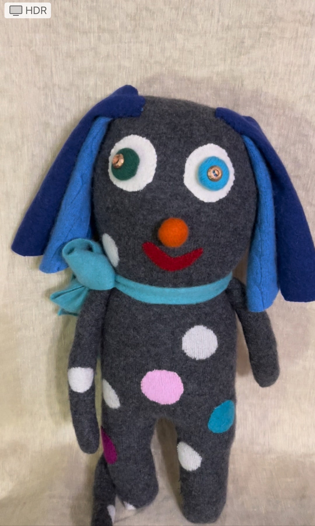 Colorful Gray Plush Cashmere Dog Hand Sewn Kids Toy Kids Cuddly Buddy ...