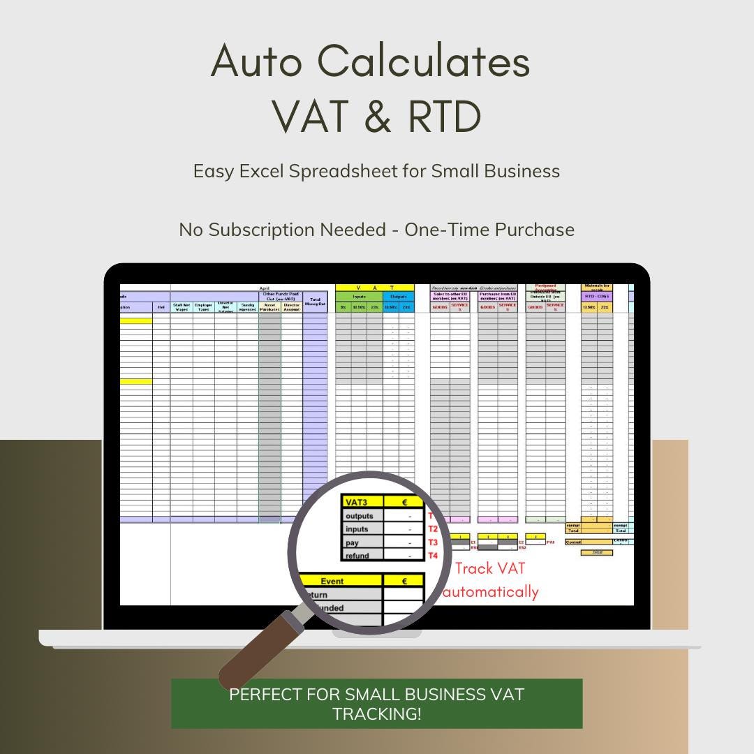 Irish VAT Book-keeping Template FULL - Etsy