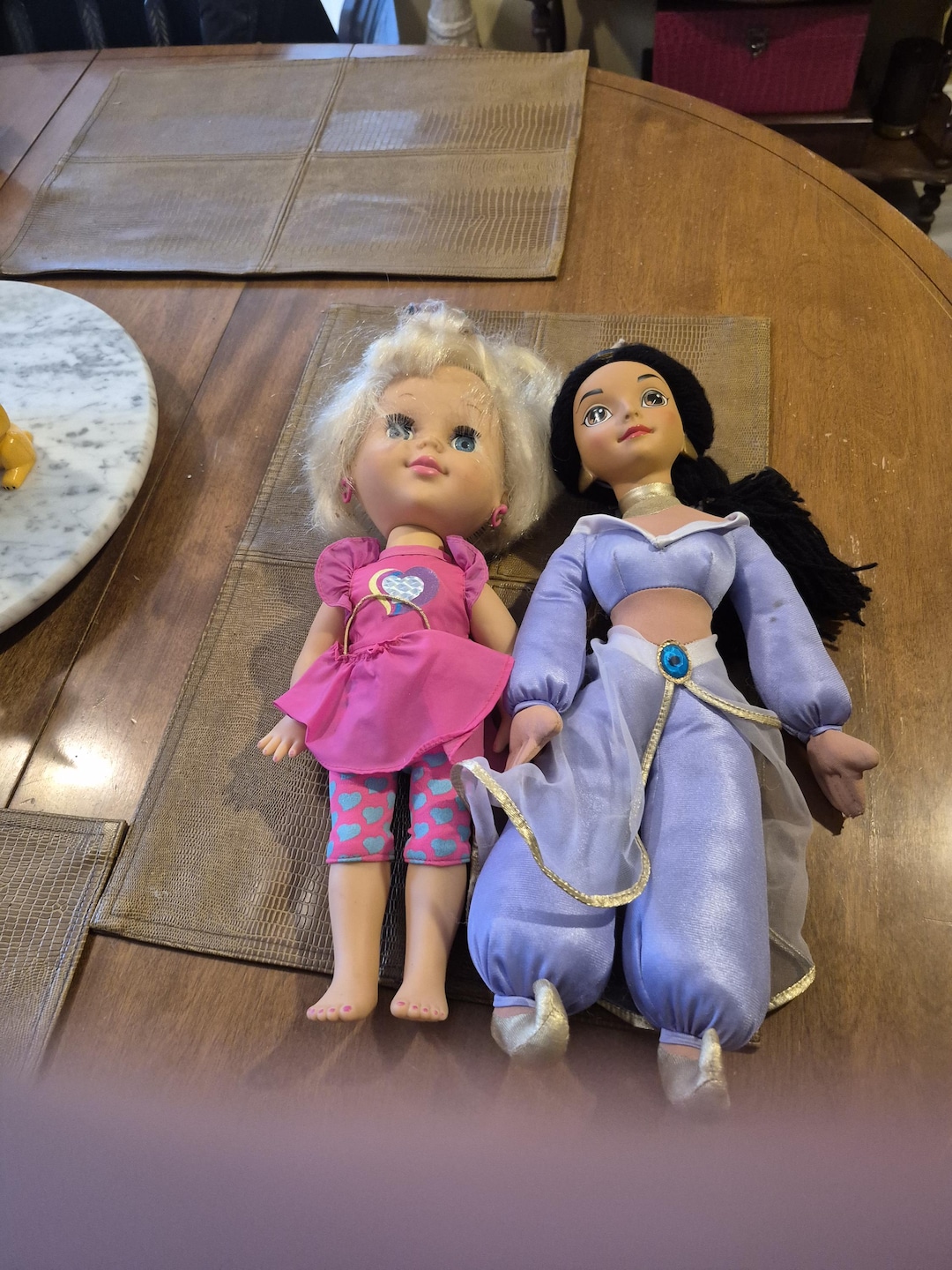 1993 Disney Jasmine Plush Doll 14" and Pretty and Me Pink Doll 1993 14 ...