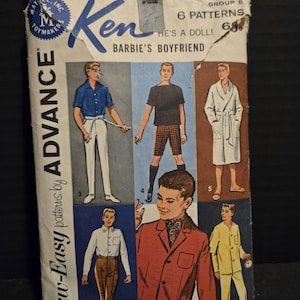 Sew Easy by Advance Ken Barbies Boyfriend Wardrobe 6 Clothes Sewing ...