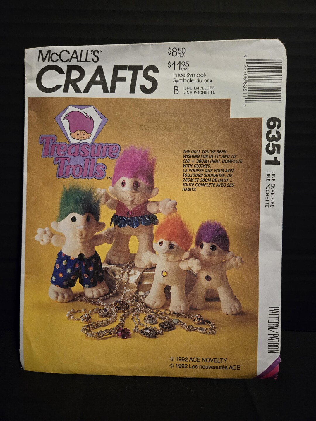 1993 Mccall's 6351 Treasure Trolls Sewing Pattern Uncut - Etsy