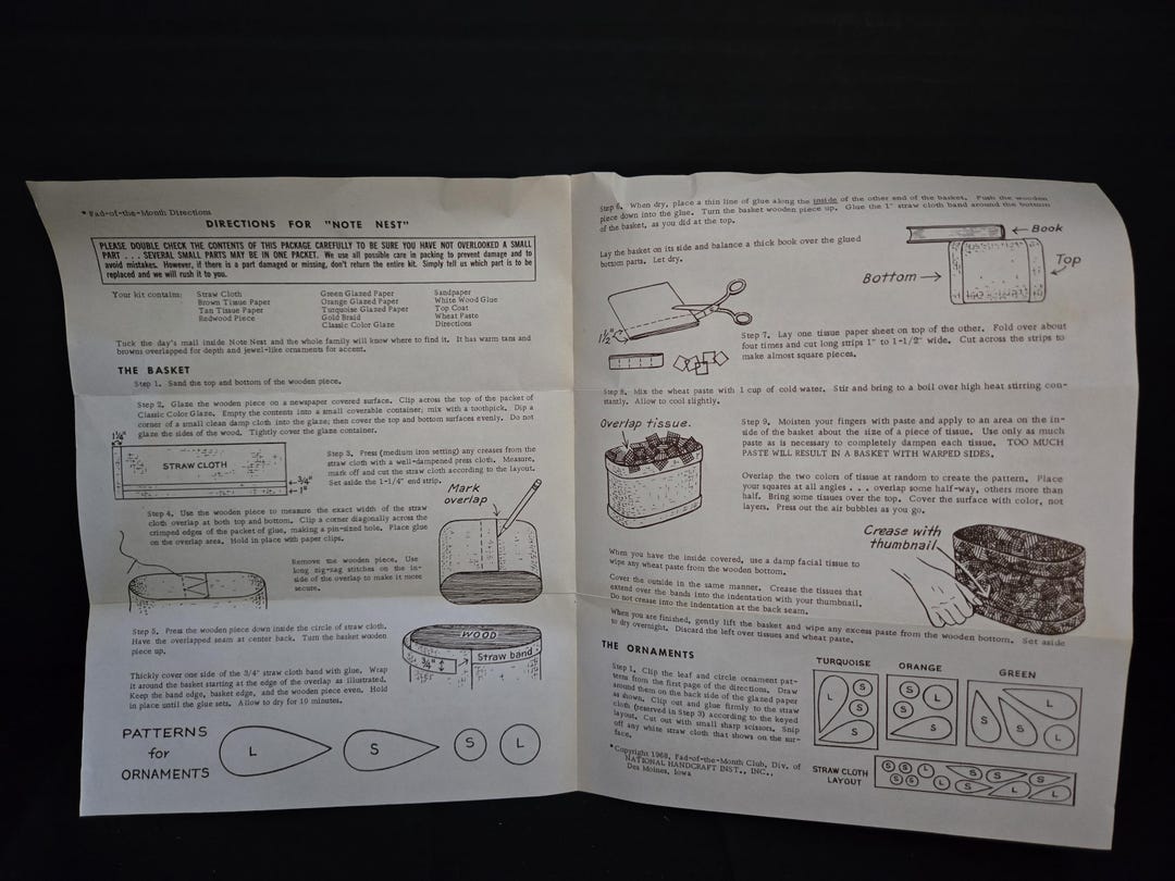 The "note Nest" is a 1968 National Handcraft Kit DIY Crafting - Etsy