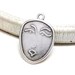Silver Plated Face Pendant, Greek Mask Pendant, Face Charm, Abstract ...