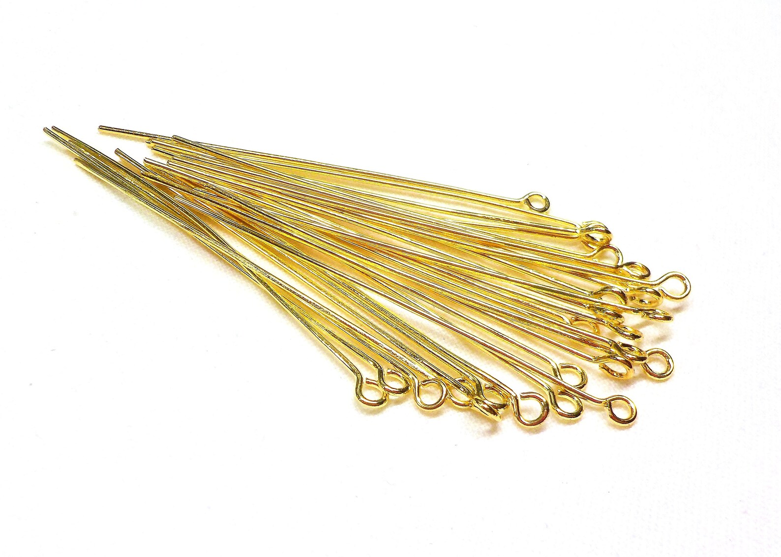 Gold Plated Over Brass Eye Pins Eye Head Pins Wire Wrapping | Etsy