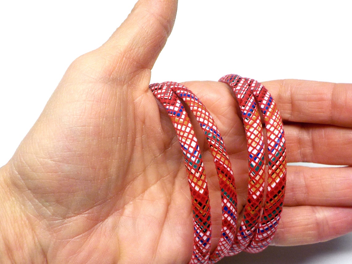 Red Fabric Flat Cotton Cord Flat Cotton Rope Ethnic Design | Etsy