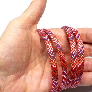 Red Fabric Flat Cotton Cord, Flat Cotton Rope, Ethnic Design Cord ...